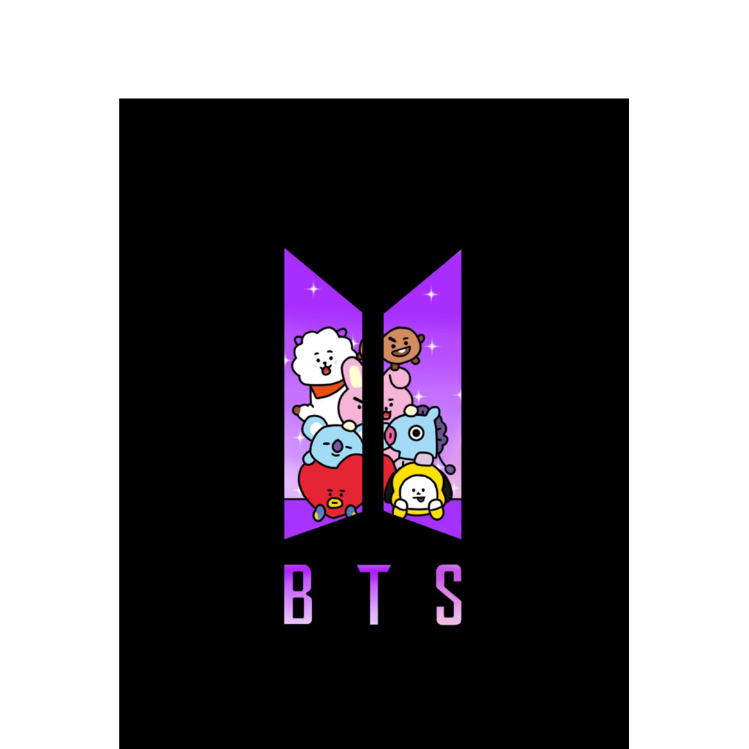 BT21 Backpack StudentPack - BT21 Member Inside the BTS Logo On Black Background | Shirt Chic