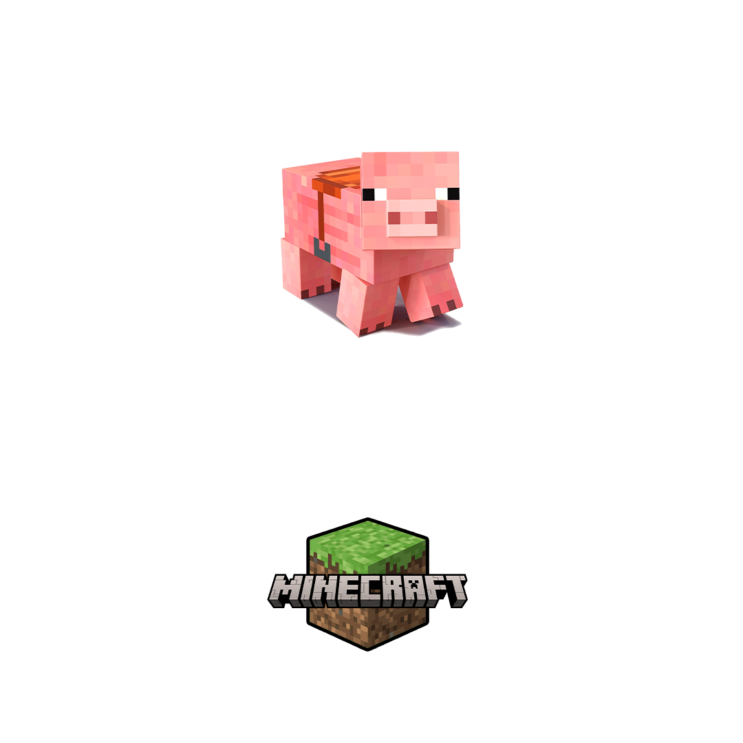 Minecraft Pig Backpack SuperPack - Pig With Saddle Rigged Chibi Art ...