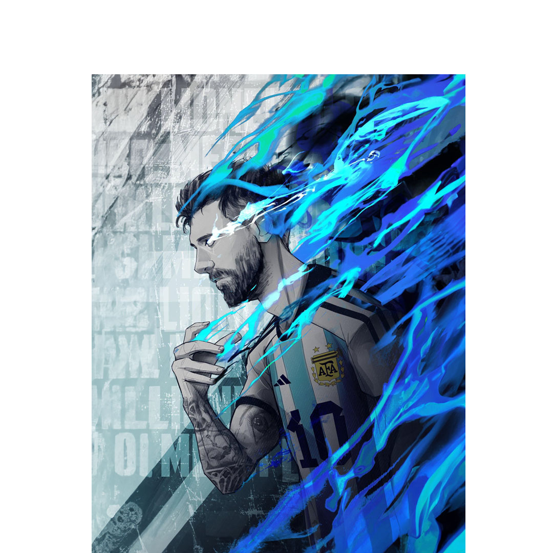 Lionel Messi Backpack StudentPack - Lionel Messi Cartoon Art With Blue ...