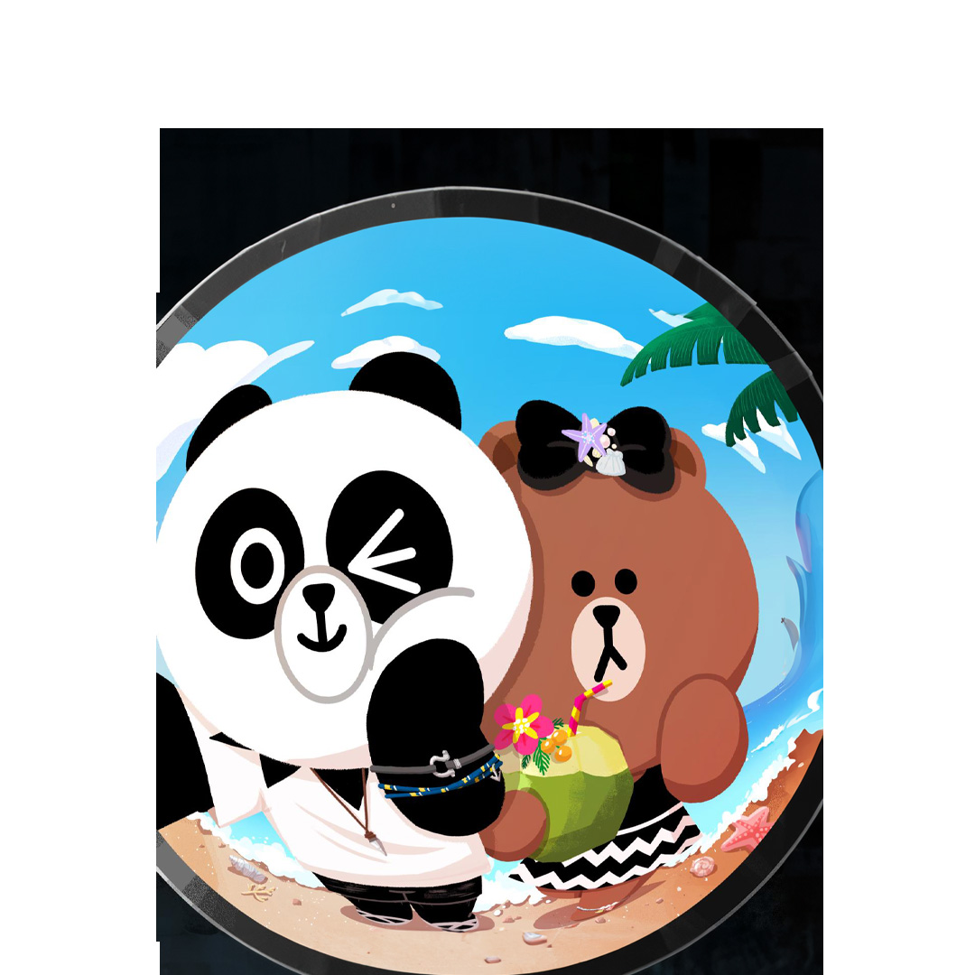 Lines Friends Pangyo Backpack StudentPack - Pangyo And Choco Standing ...