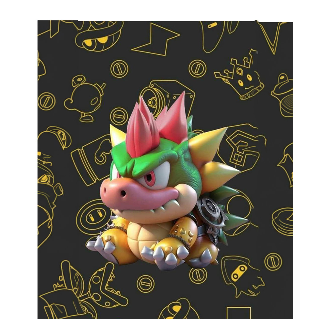 Super Mario Bowser BackPack StudentPack - Bowser Sitting Chibi Yellow ...