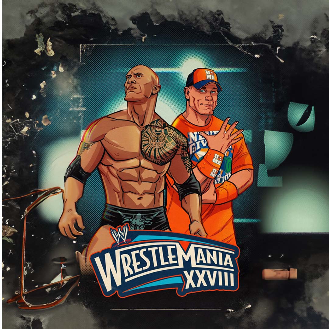 WWE Backpack StudentPack - Wrestlemania XXVIII Poster The Rock And John ...