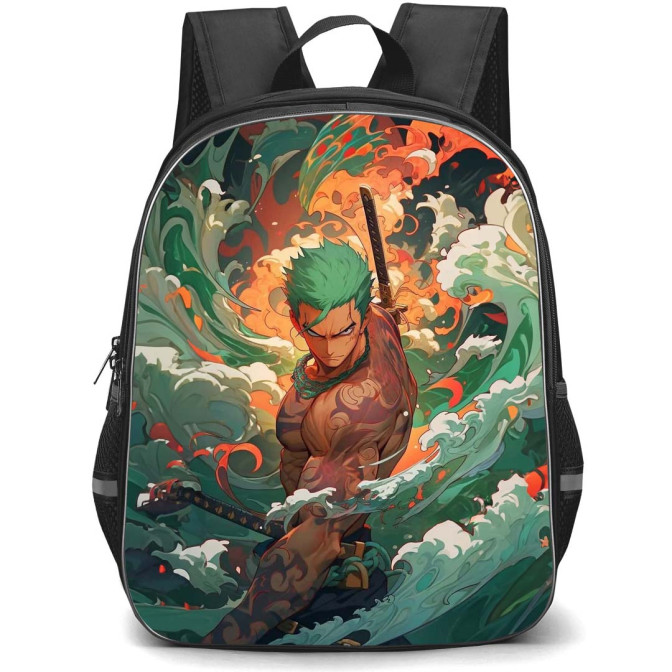 One Piece Roronoa Zoro Backpack StudentPack - Roronoa Zoro Angry Look ...