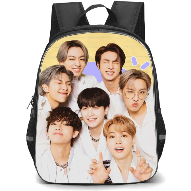 BTS Backpack StudentPack - BTS Members On Yellow Background | Shirt Chic