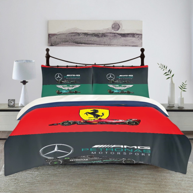 F1 Formula One Sham Set Bed Set Sheet Cover - F1 Formula One Red Bull ...