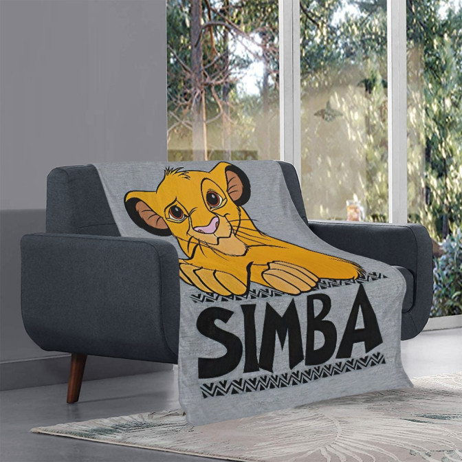 The Lion King Simba Blanket Throw - Simba Boy On Gray Background ...