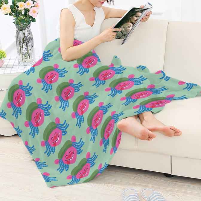 Trolls Cooper Blanket Throw - Cooper Pattern Light Green Background ...