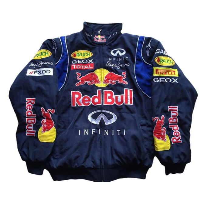 Formula 1 Red Bull Jacket - Retro Embroidery Jacket Blue | Shirt Chic