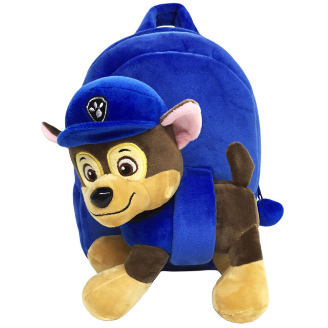 Paw Patrol Chase Plush Kids Preschool Kindergarten Backpack Rucksack ...