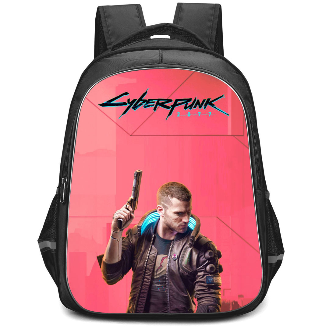 Cyberpunk 2077 Backpack StudentPack - Cyberpunk 2077 V Standing And ...