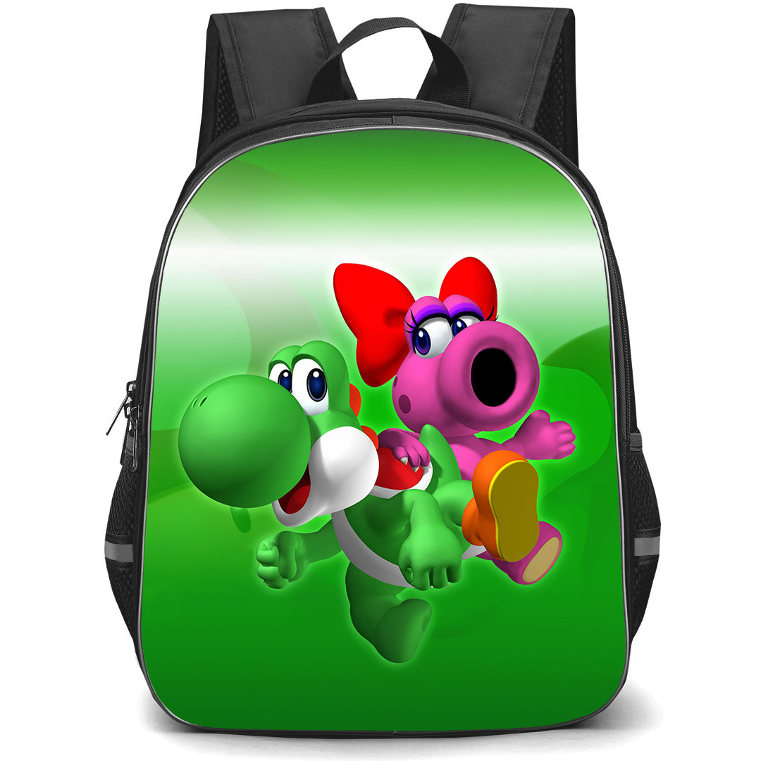 Super Mario Backpack StudentPack - Birdo And Yoshi On Green Background ...