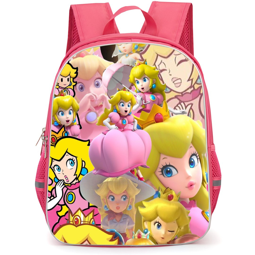 Super Mario Peach Backpack StudentPack - Peach Expressions Collage ...