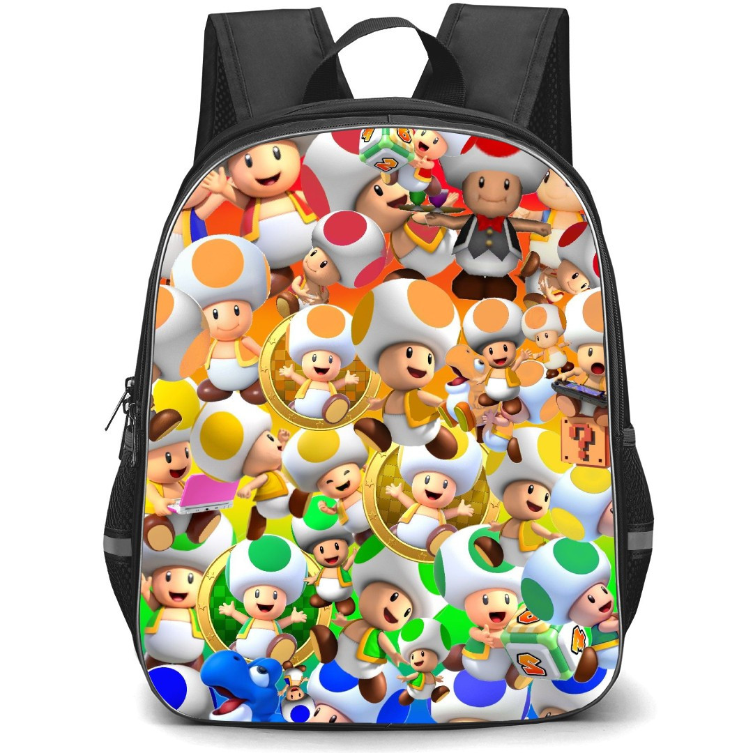 Super Mario Toad Backpack StudentPack - Toad Happy Collage | Shirt Chic