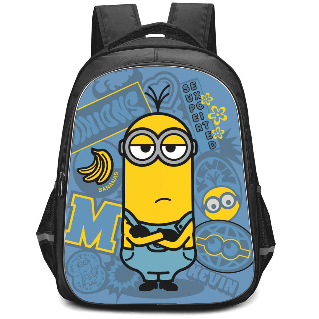 Minions Kevin Backpack StudentPack - Kevin Grumpy Cartoon Art On Blue ...