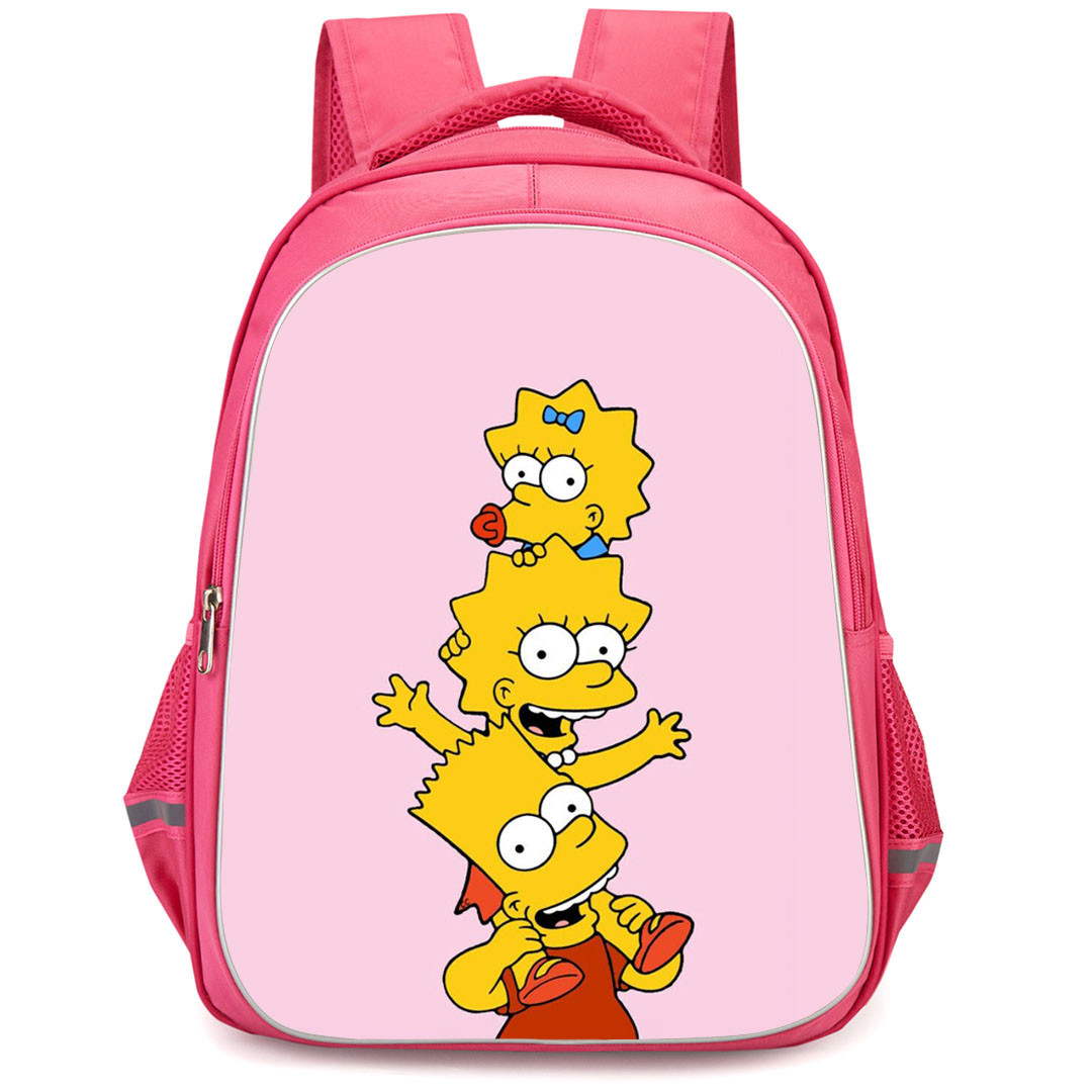 The Simpsons Backpack StudentPack - The Simpsons Siblings On Pink ...