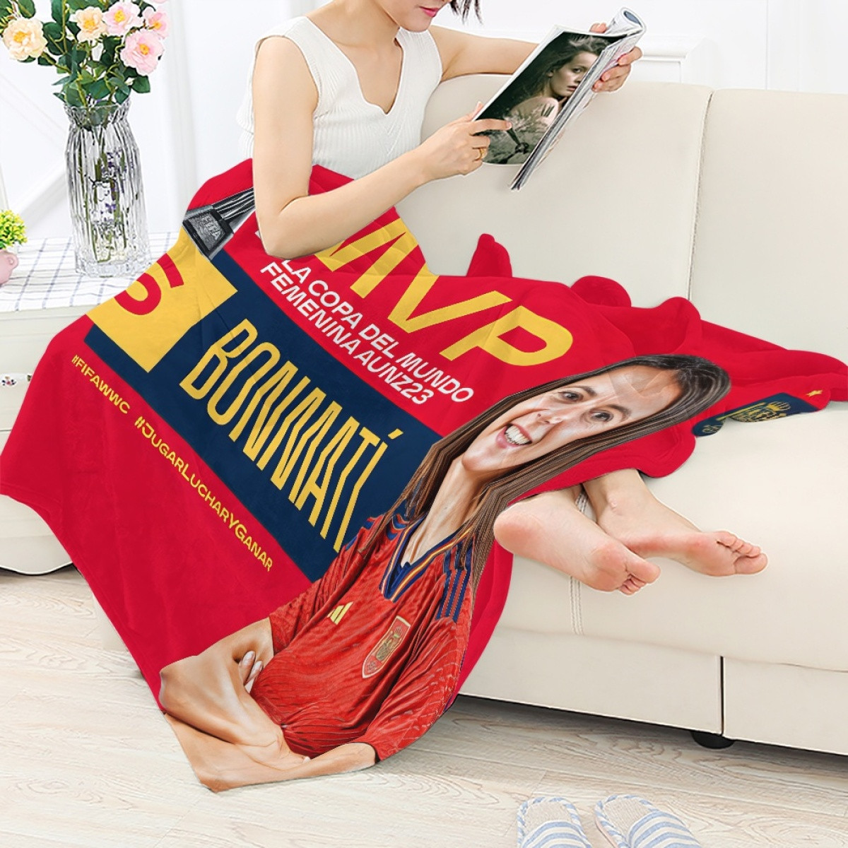 Spain Women National Team National Team World Cup Aitana Bonmati Blanket Throw - Aitana Bonmati ...