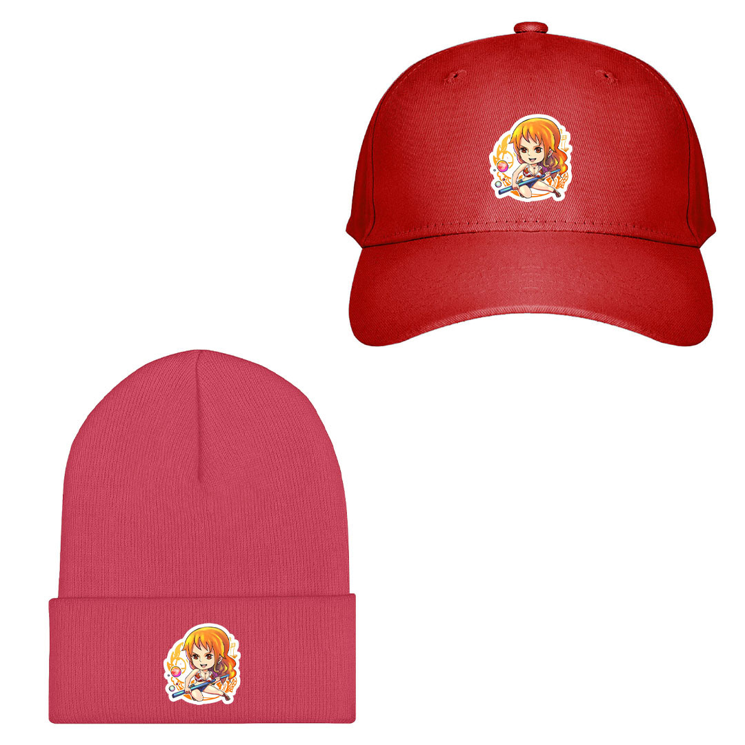 One Piece Nami Baseball Cap Beanie Hat - Nami Chibi Sticker | Shirt Chic