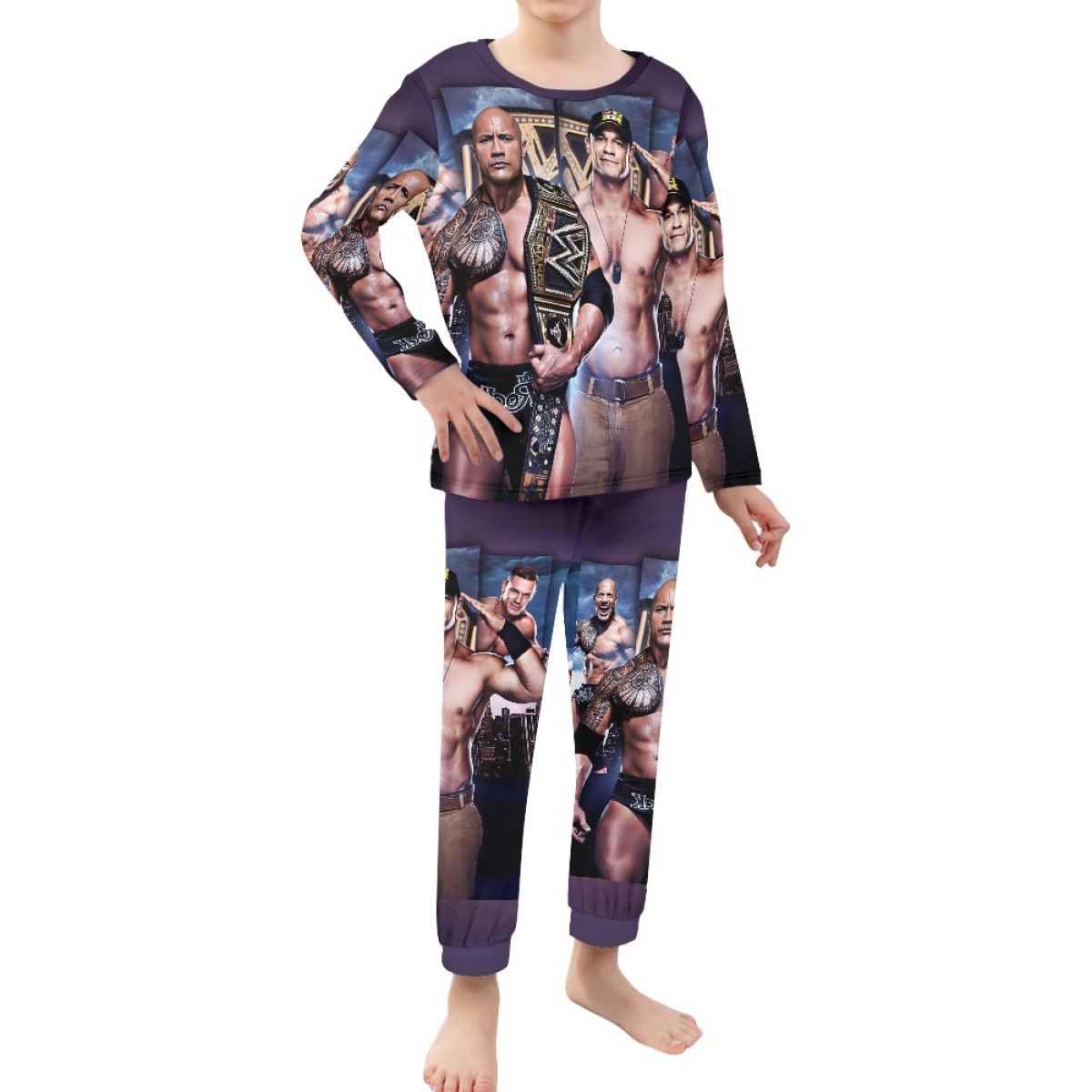 WWE Pajamas Pyjamas - WWE The Rock And John Cena Portrait Poster ...