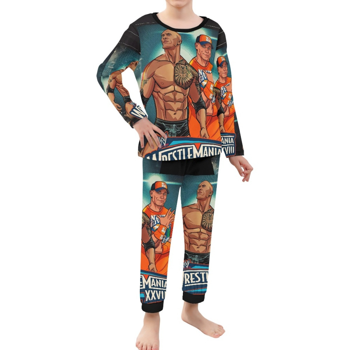 WWE Pajamas Pyjamas - Wrestlemania XXVIII Poster The Rock And John Cena ...